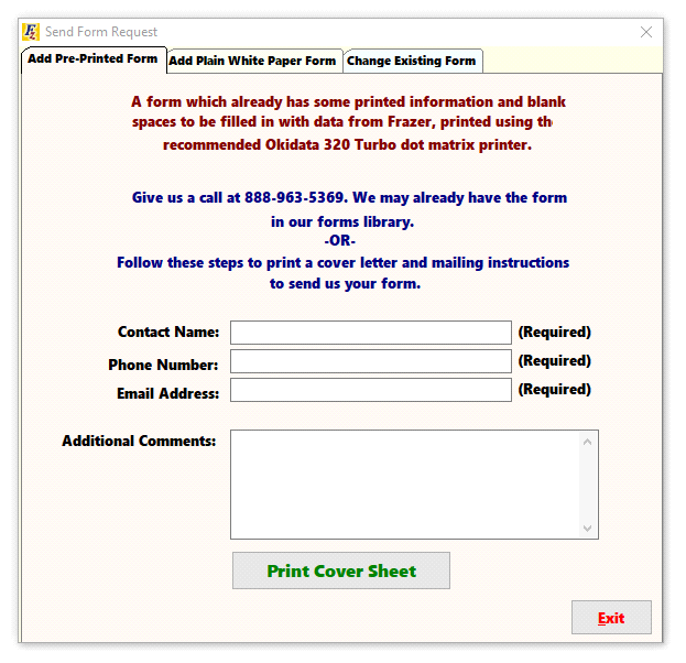  Print Forms How To Add Forms To The Frazer System Form Change 